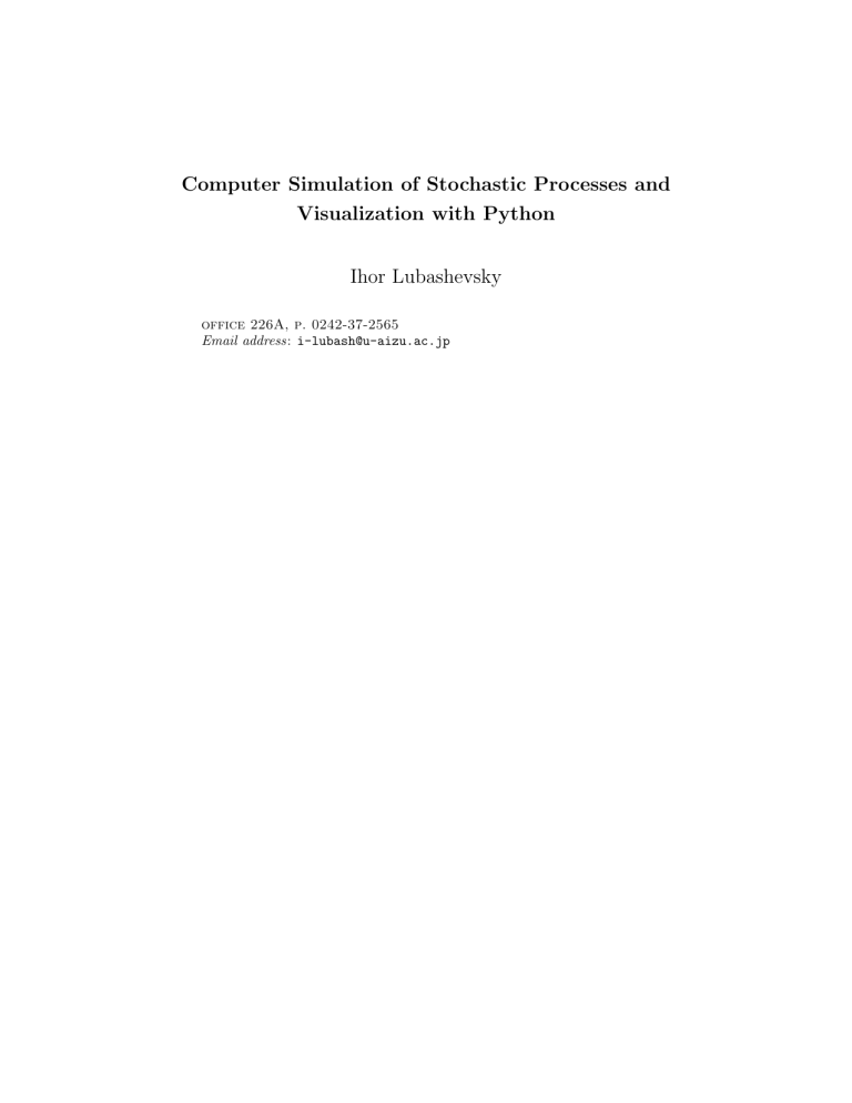 Stochastic Processes