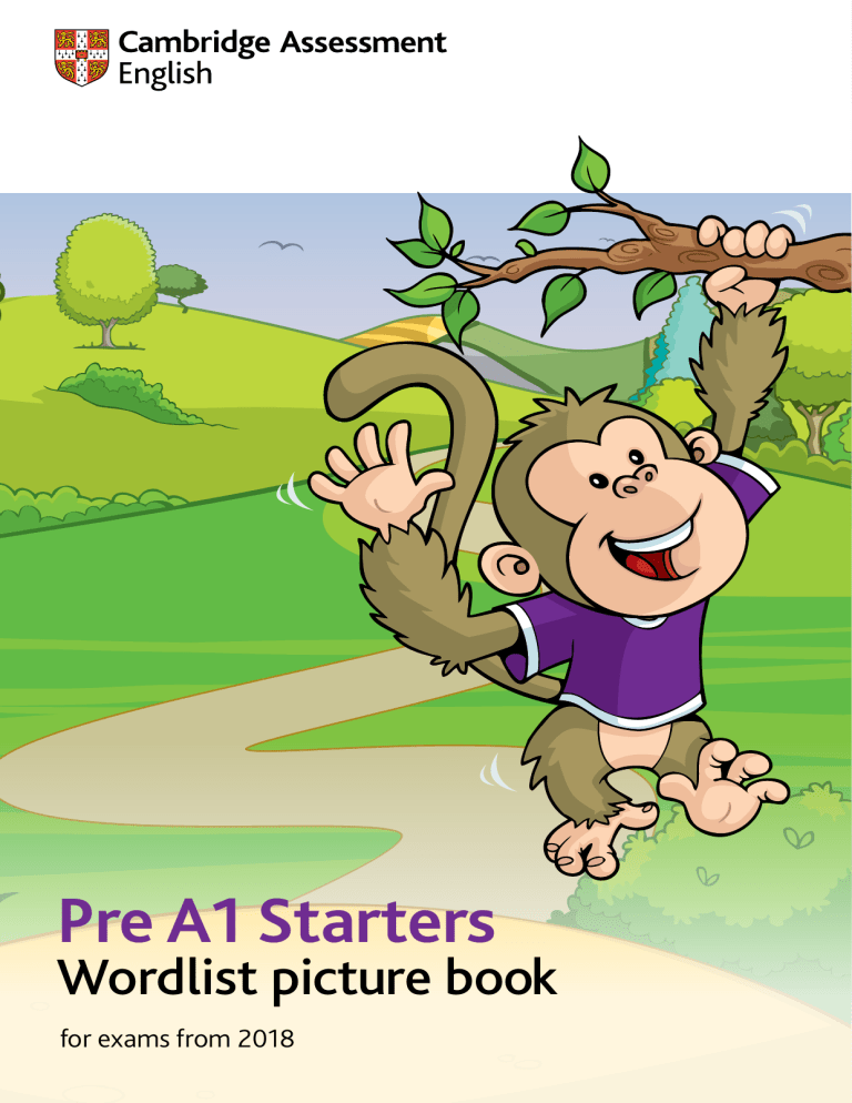 Pre A1 Starters Wordlist Picture Book for Young Learners