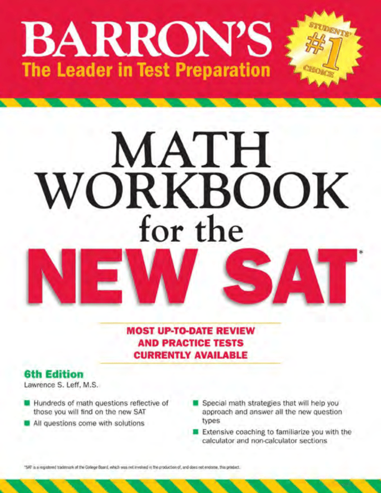 SAT Math Workbook: Practice Tests & Review