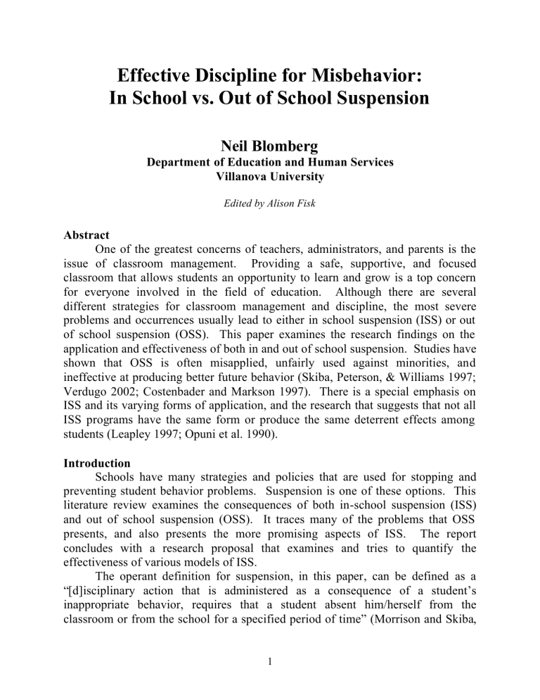 ISS vs. OSS: Effective Discipline Strategies in Schools