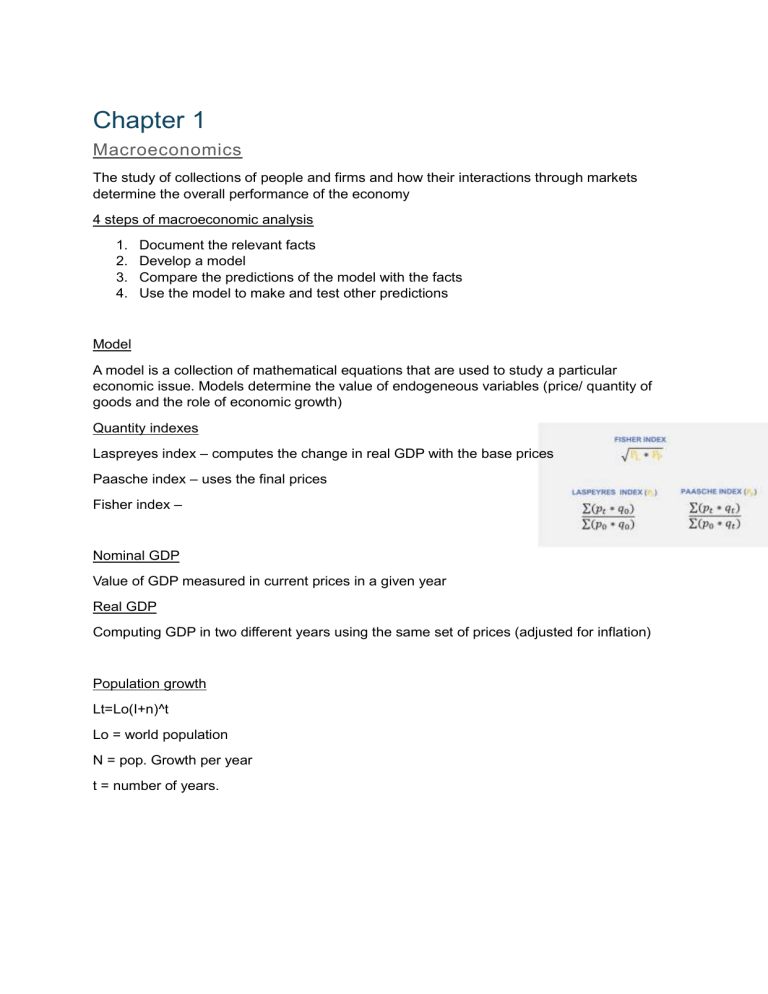 Macroeconomics: GDP, Models, and Population Growth