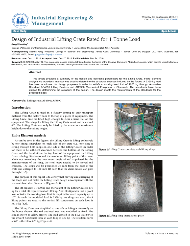 Lifting Crate Design: Industrial Engineering Case Study