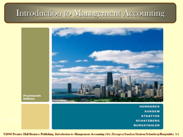 Management Accounting Introduction