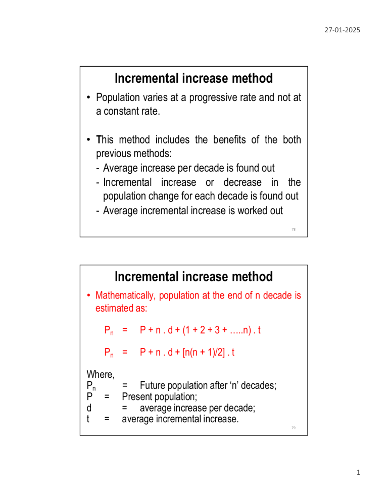 Population Forecasting: Incremental & Logistic Growth Methods