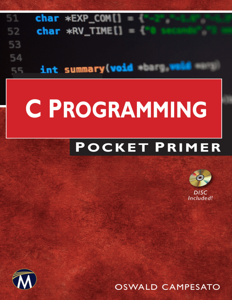 C Programming Pocket Primer: Your Quick Guide to C