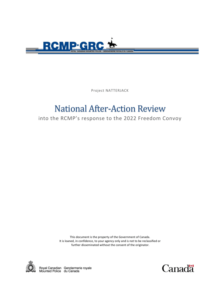 RCMP Freedom Convoy 2022: National After-Action Review
