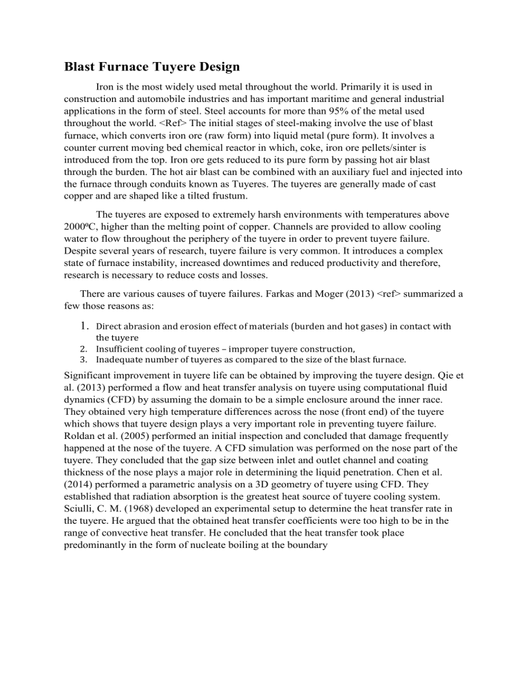 Blast Furnace Tuyere Design: Failure Analysis & Improvements