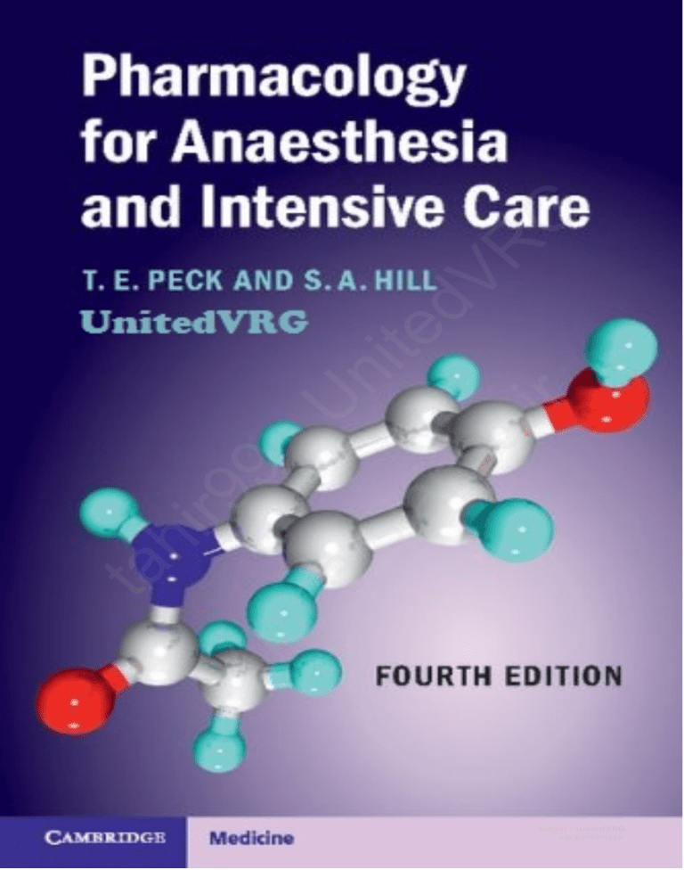 Pharmacology for Anesthesia & Intensive Care Textbook