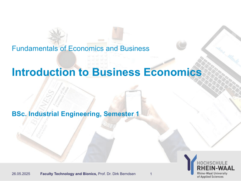 Business Economics Fundamentals: BSc Industrial Engineering
