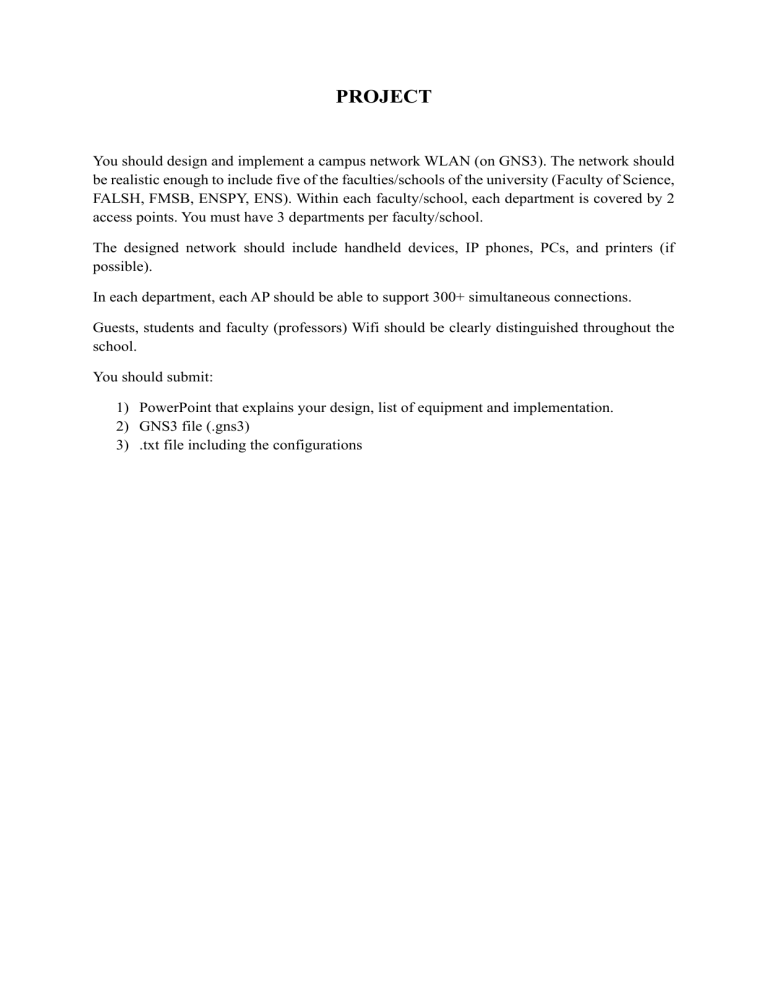 Campus Network WLAN Design Project (GNS3)