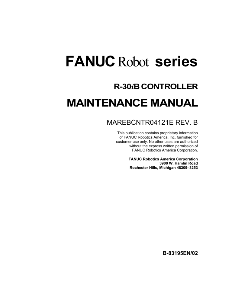 FANUC R-30iB Robot Controller Maintenance Manual