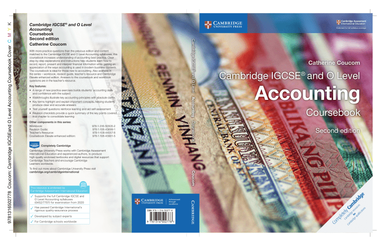 Cambridge IGCSE/O Level Accounting Coursebook