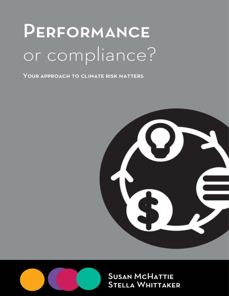 Climate Risk: Performance vs. Compliance Approach