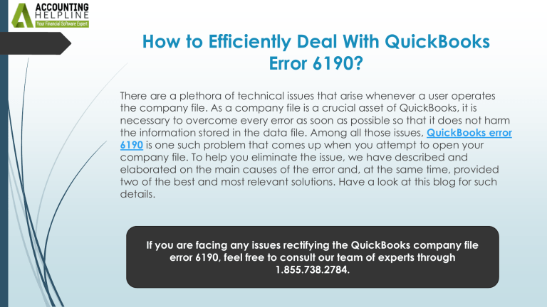 Fix QuickBooks Error 6190: Troubleshooting Guide