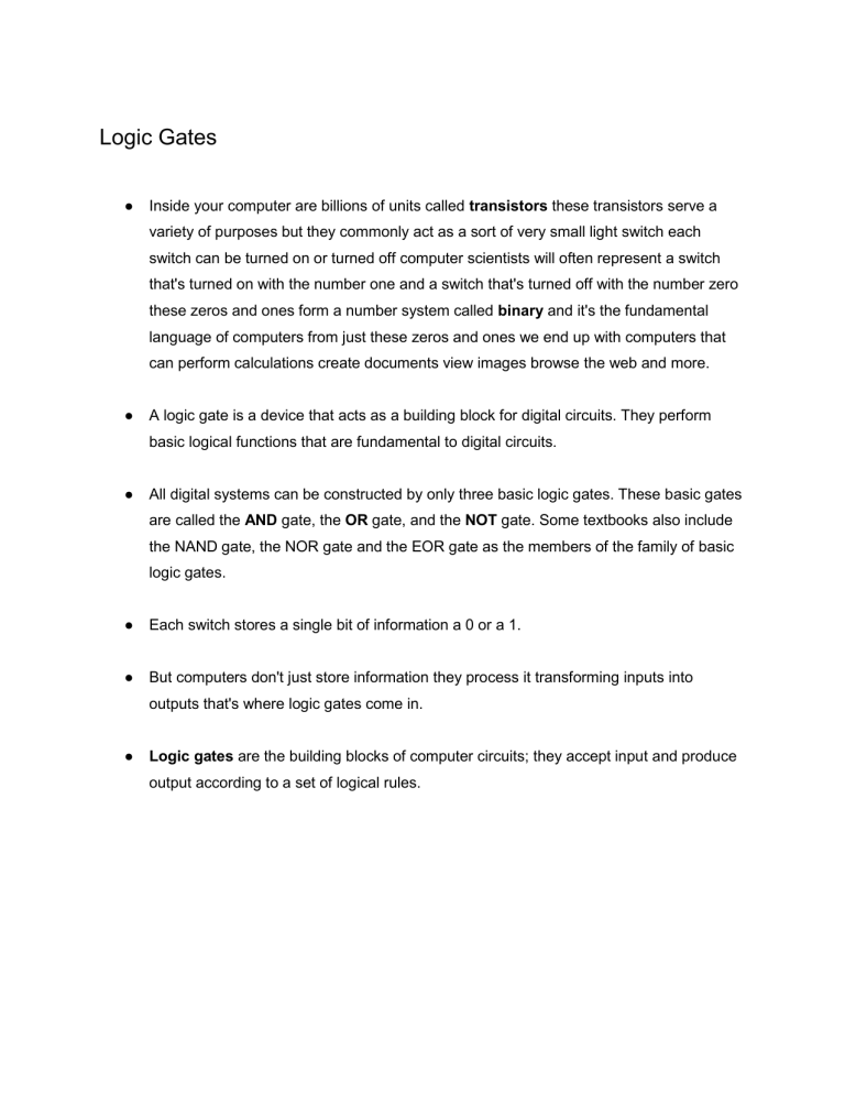 Logic Gates: AND, OR, NOT, NAND, NOR, XOR, XNOR Explained