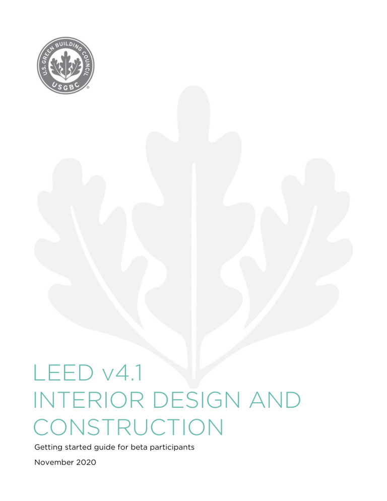 LEED v4.1 ID+C: Getting Started Guide for Beta Participants
