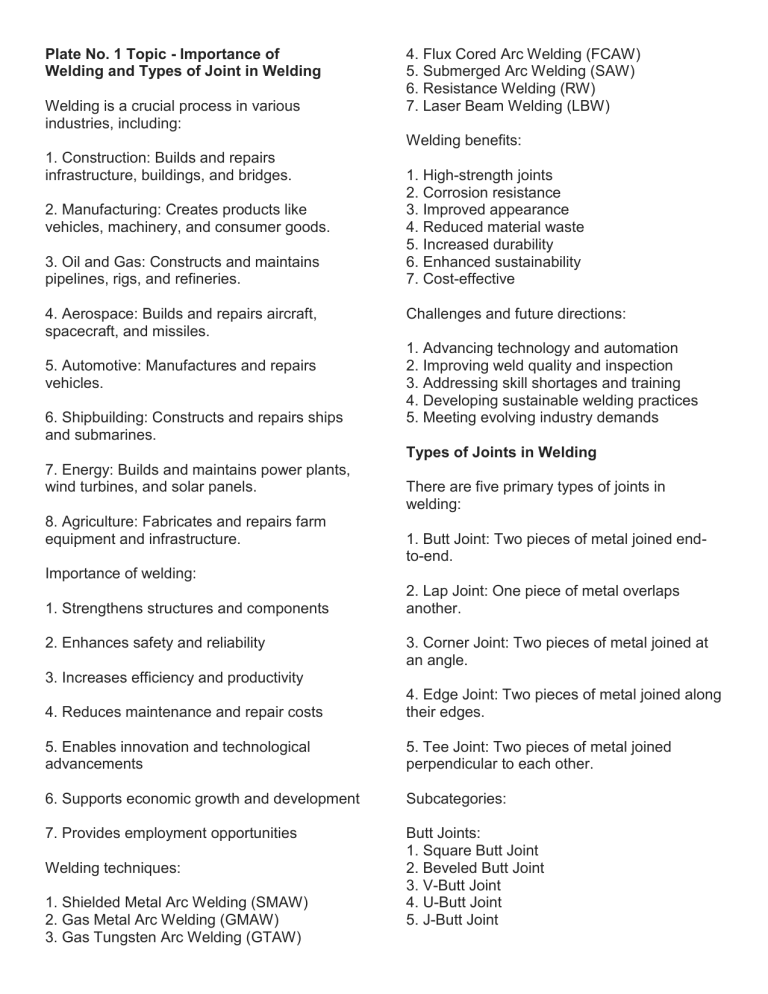 Welding Importance & Joint Types: A Comprehensive Overview