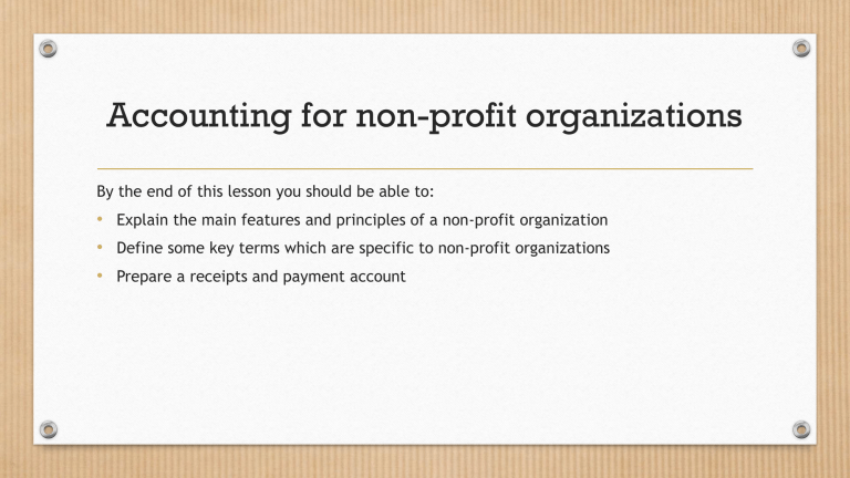Accounting for Non-Profit Organizations: Key Principles & Accounts