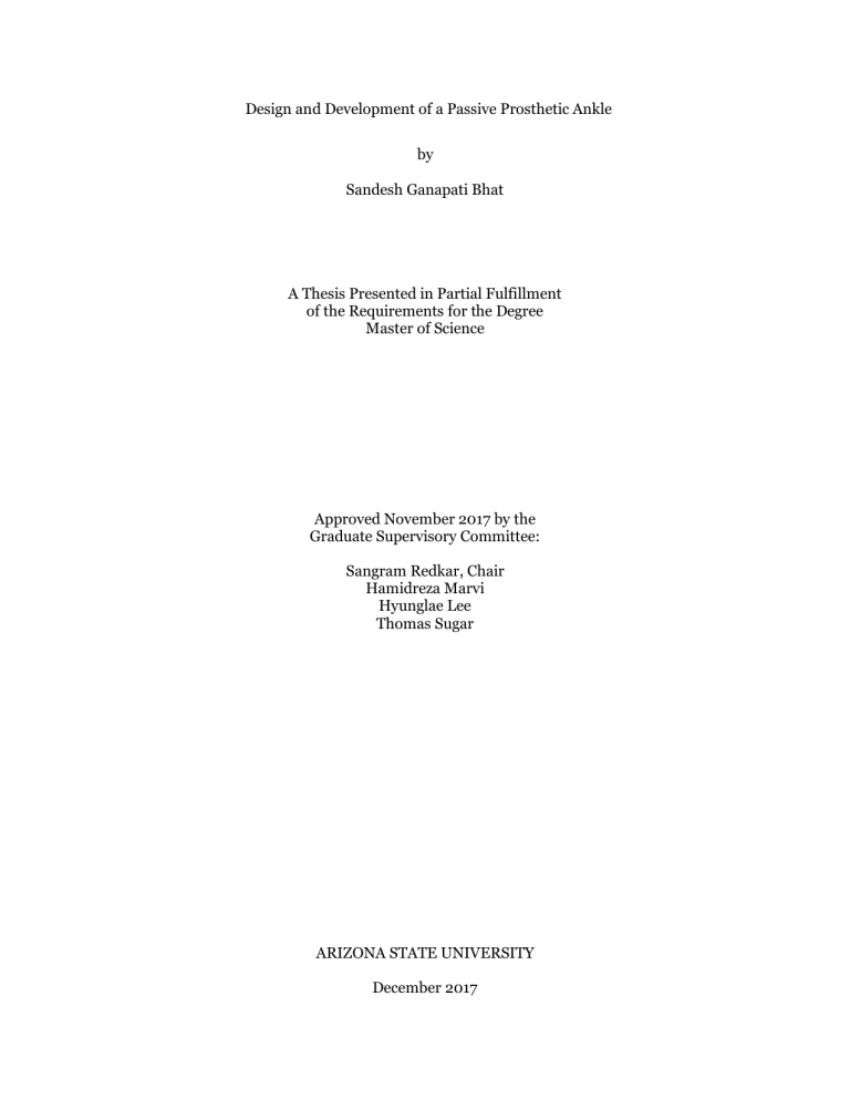 Passive Prosthetic Ankle Design & Development Thesis