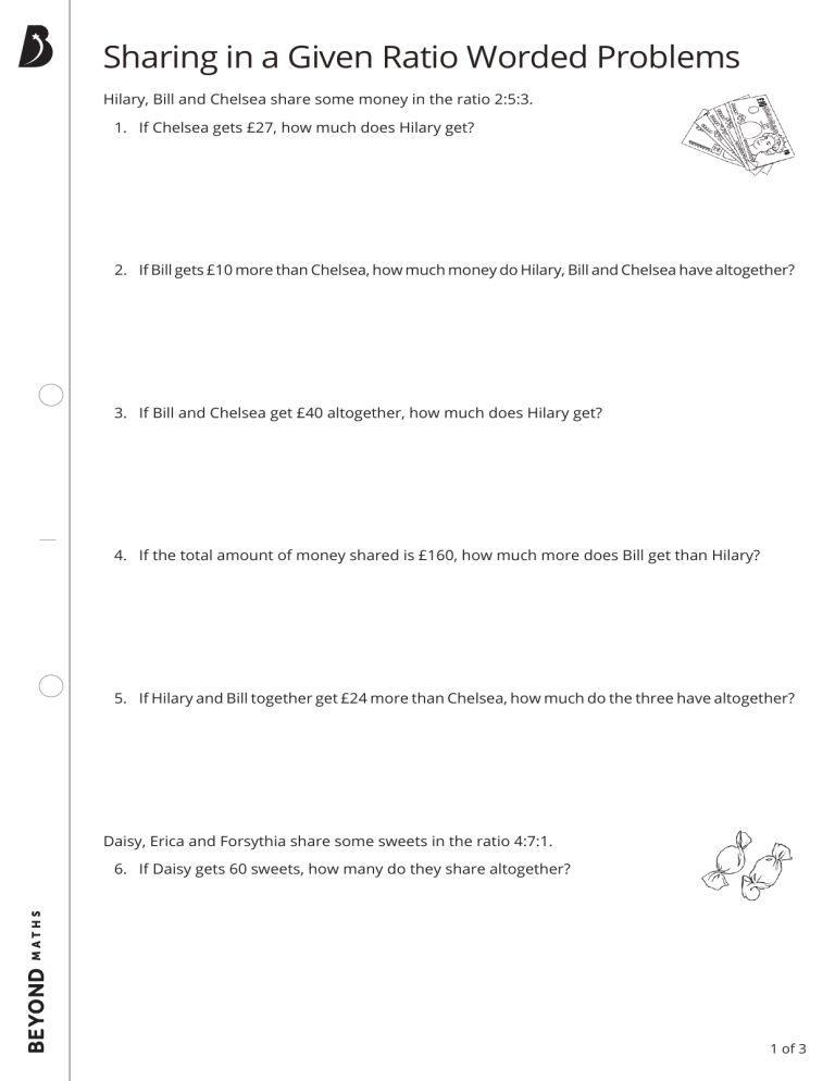 Ratio Word Problems Worksheet