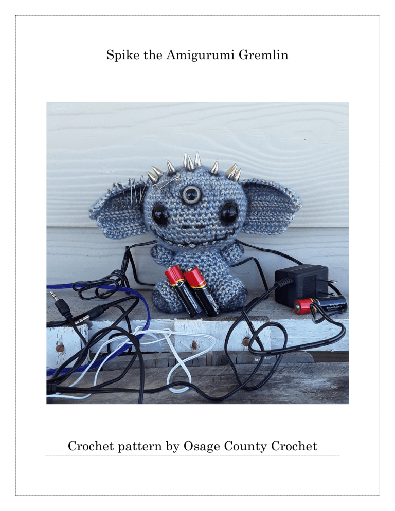 Spike the Amigurumi Gremlin Crochet Pattern