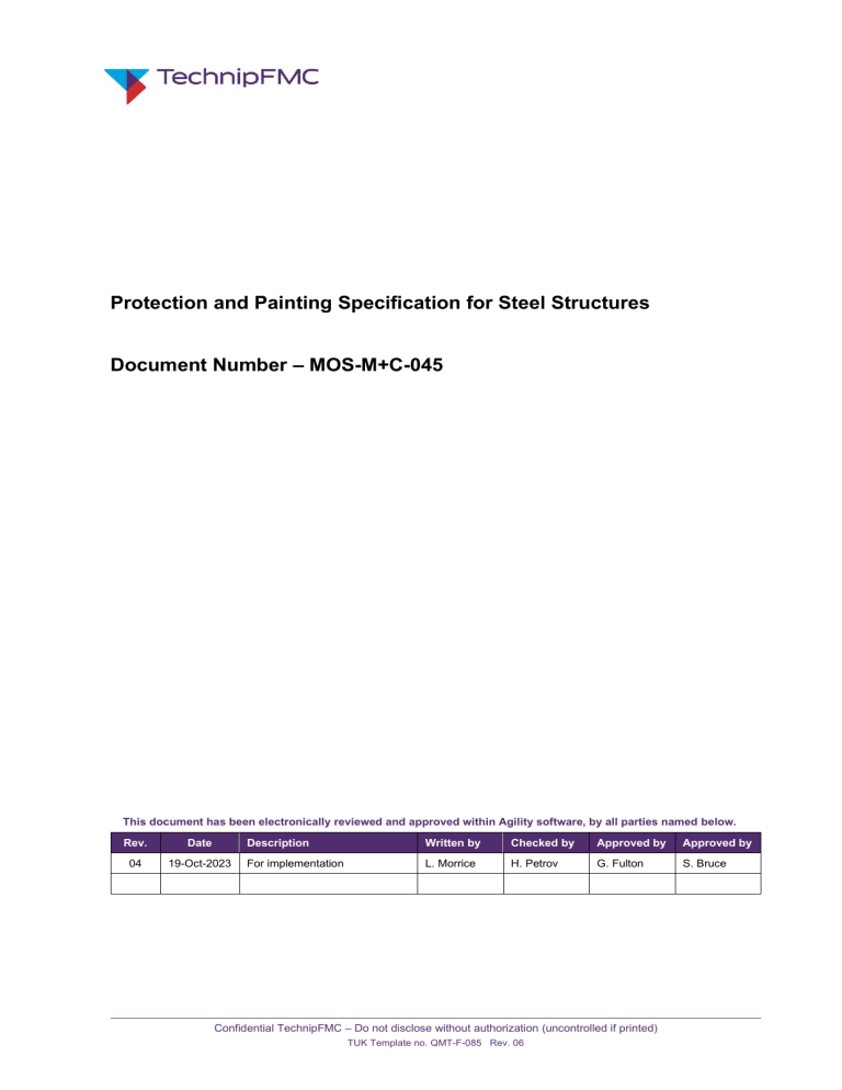 Steel Structure Painting Specification - TechnipFMC