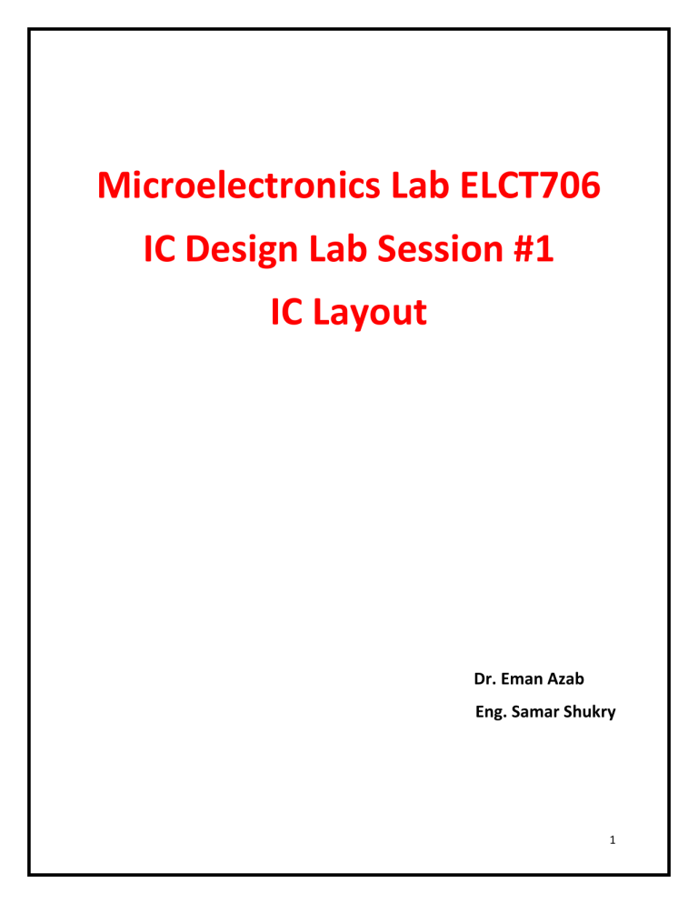 IC Layout: CMOS Inverter Design Lab Session