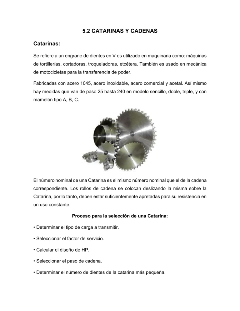 Catarinas y Cadenas: Tipos, Aplicaciones y Mantenimiento