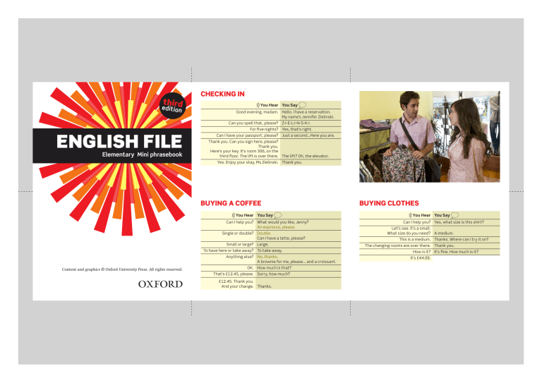 English File Elementary: Mini Phrasebook - Travel English