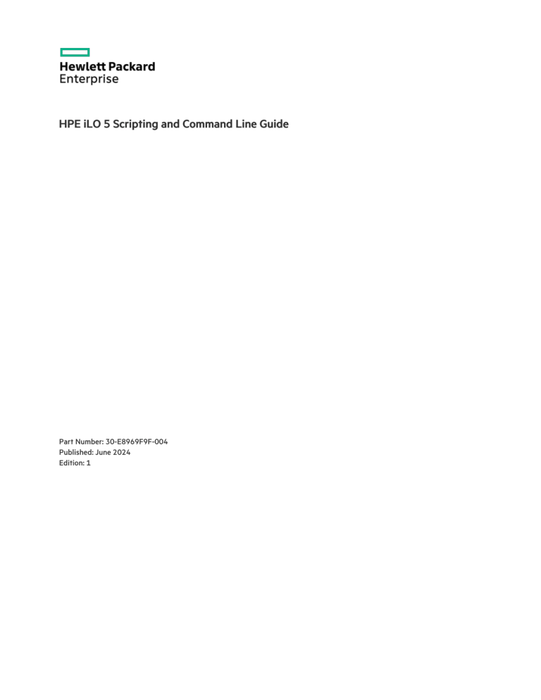 HPE iLO 5 Scripting & Command Line Guide