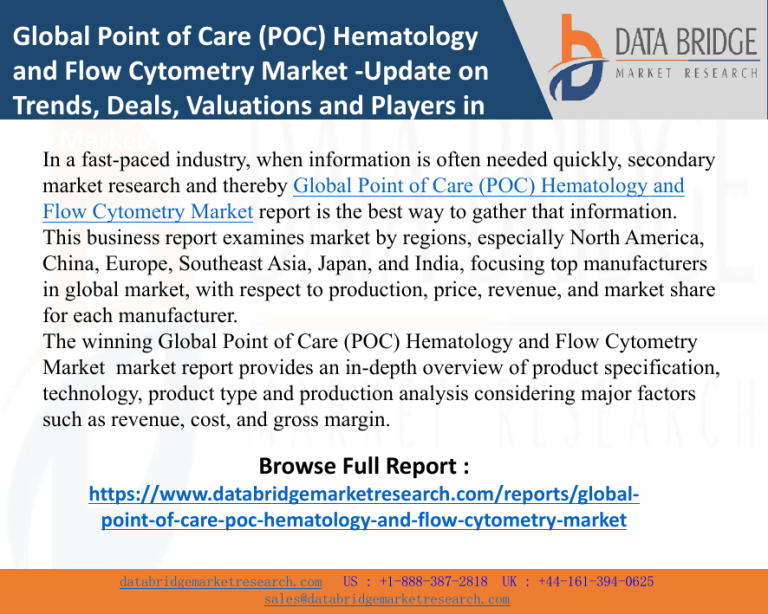 POC Hematology & Flow Cytometry Market Report