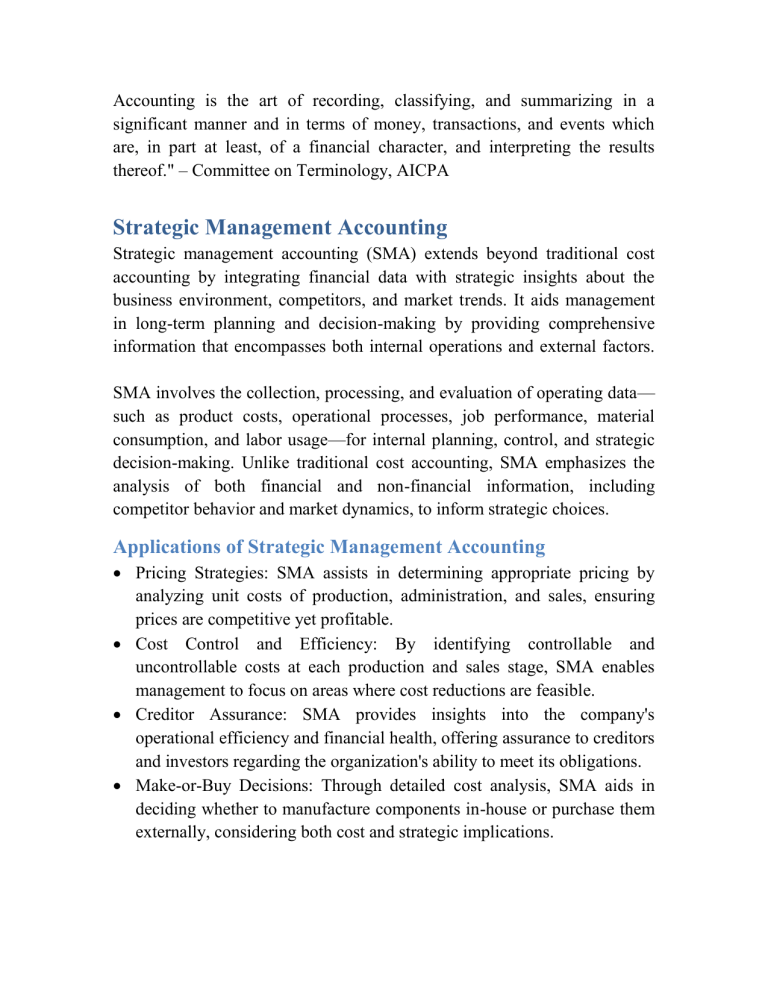 Strategic Management Accounting: Definition, Applications & Essentials