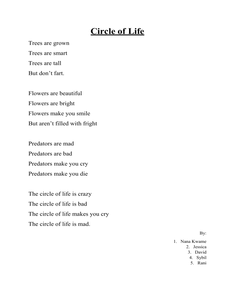 Circle of Life Poem: Nature, Beauty, and Reality