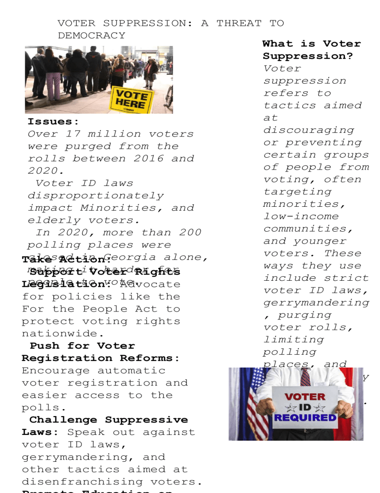 Voter Suppression: A Threat to Democracy