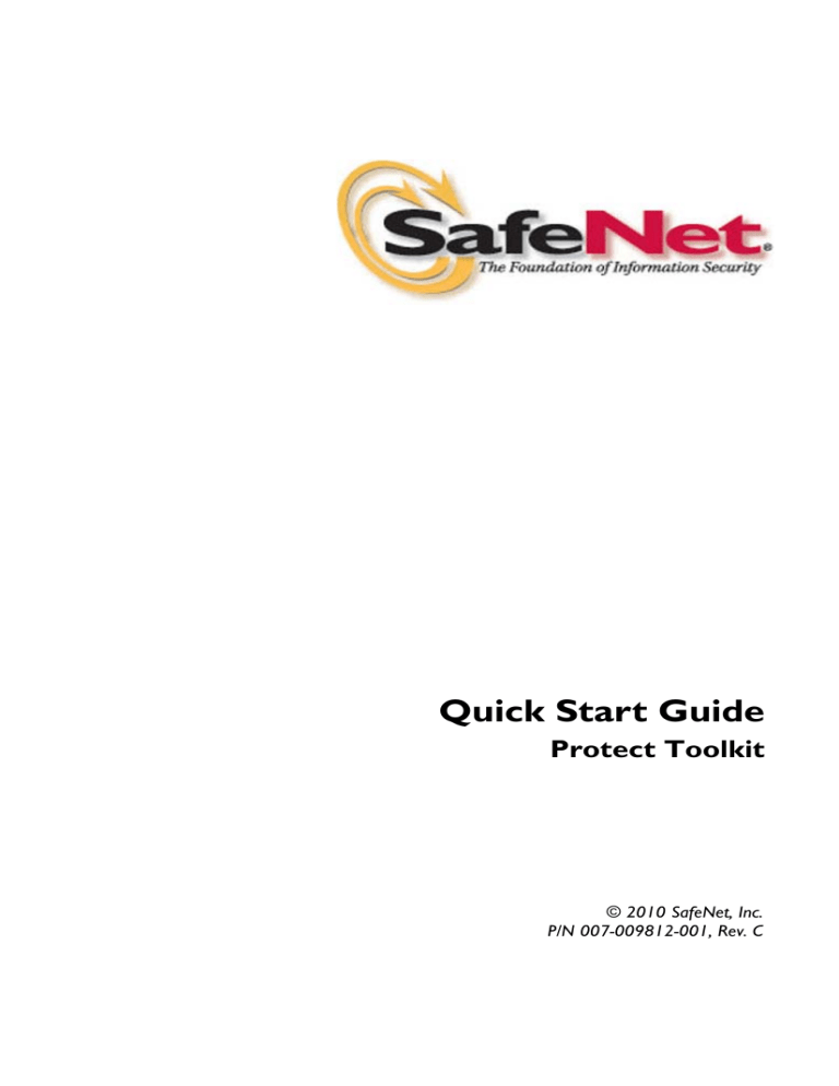 SafeNet Protect Toolkit Quick Start Guide