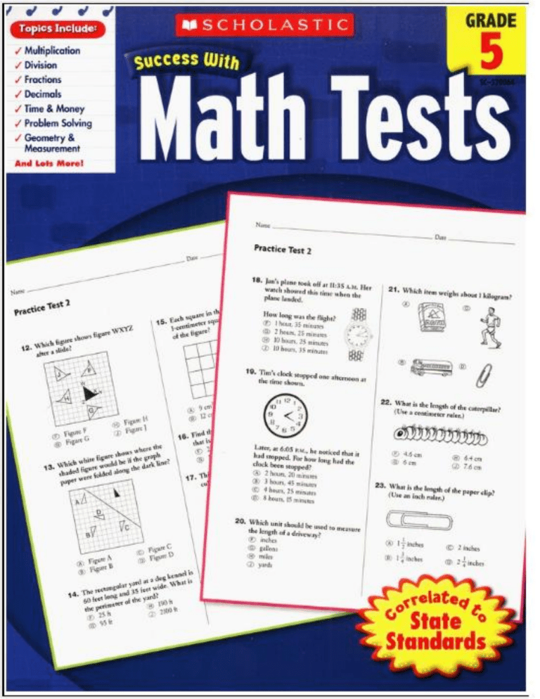 5th Grade Math Practice Test: Numeration & Number Concepts