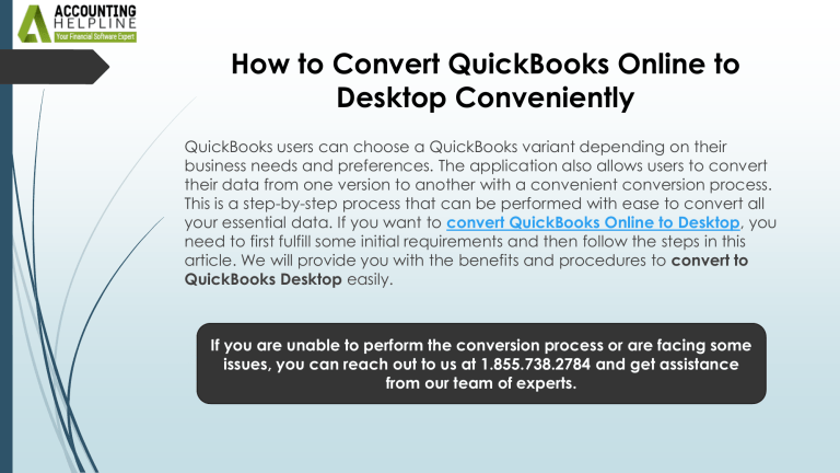 Convert QuickBooks Online to Desktop: A Step-by-Step Guide