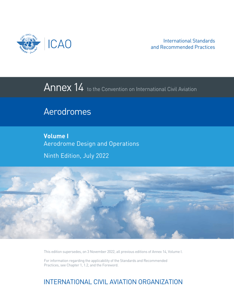 Annex 14: Aerodrome Design & Operations - ICAO Standards