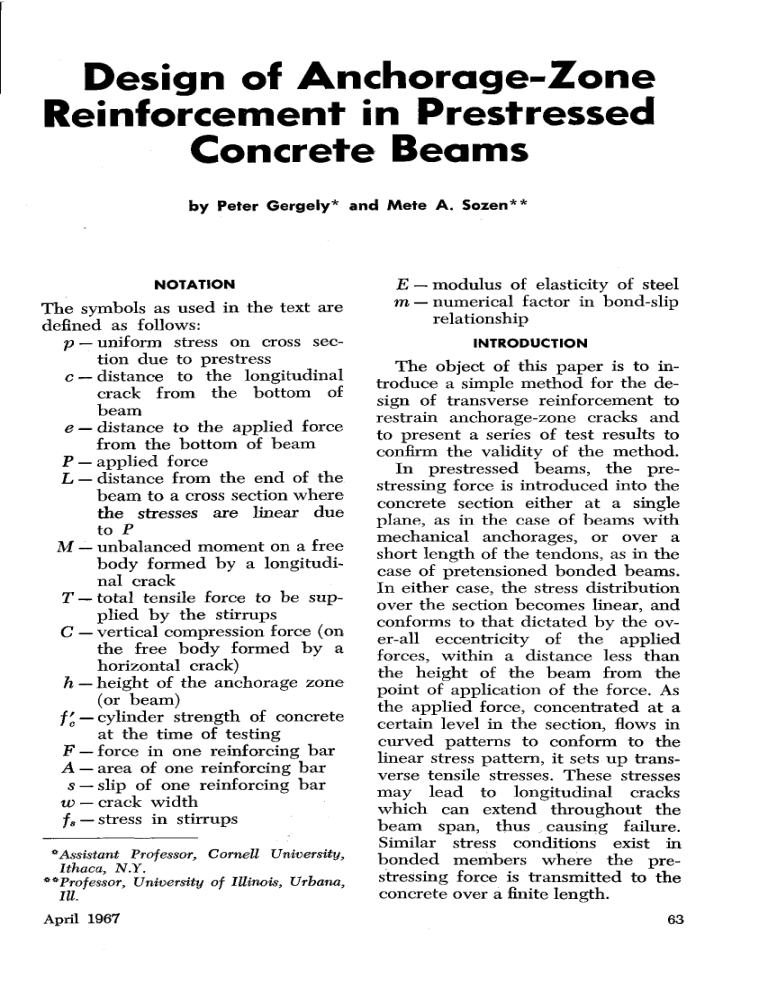 Anchorage-Zone Reinforcement Design in Prestressed Concrete Beams