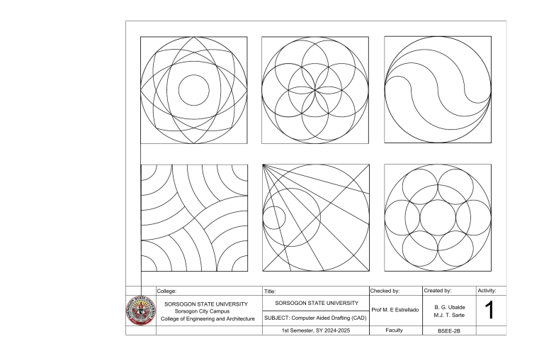 CAD Activity Sheet - Geometric Drawings