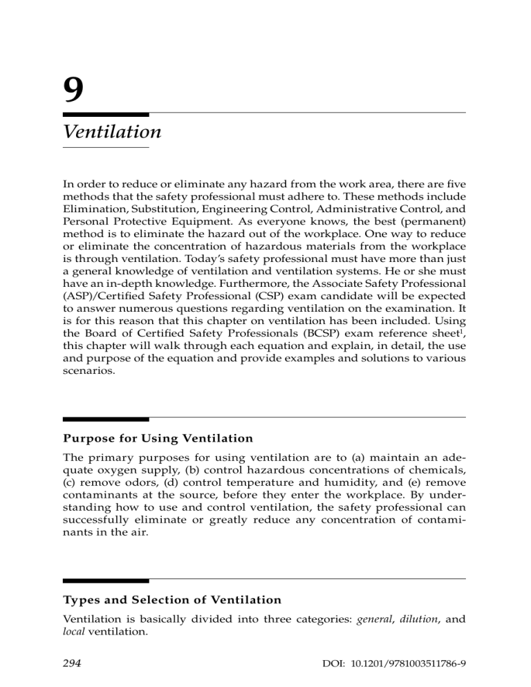 Ventilation: Safety Professional's Guide & Calculations