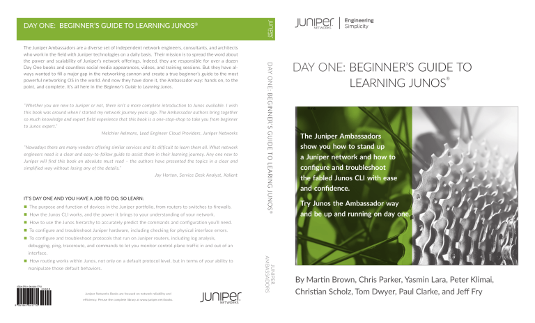 Junos Beginner's Guide: Juniper Network Configuration & CLI