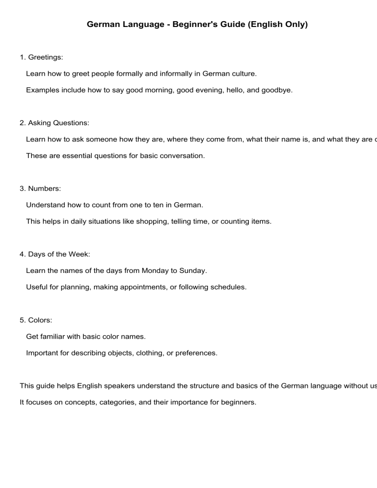 German for Beginners: Essential Phrases & Vocabulary