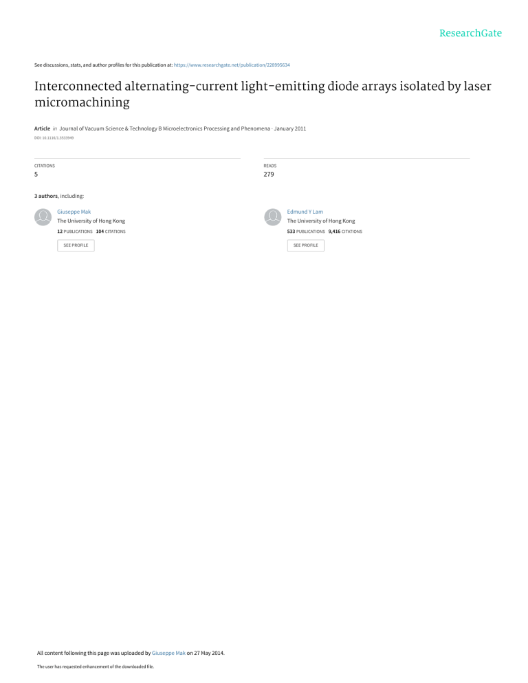 AC LED Arrays Isolated by Laser Micromachining