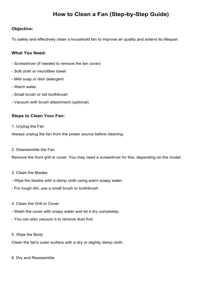 How to Clean a Fan: Step-by-Step Guide