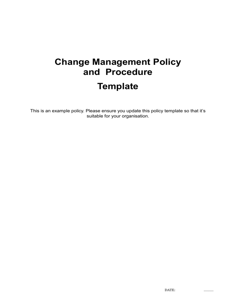 Change Management Policy & Procedure Template