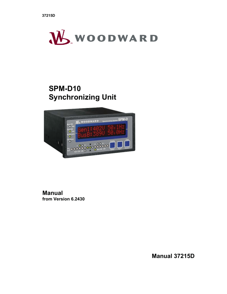 SPM-D10 Synchronizing Unit Manual