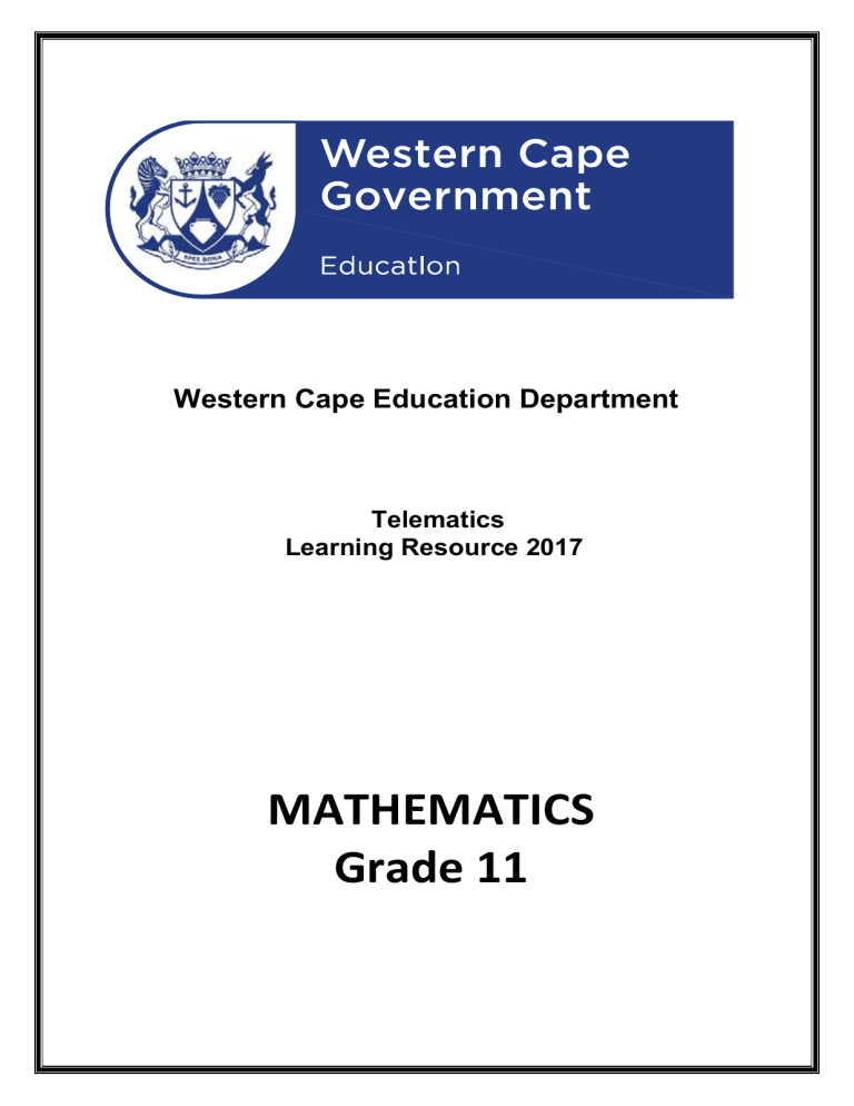 Grade 11 Mathematics: Exponents, Equations, Inequalities