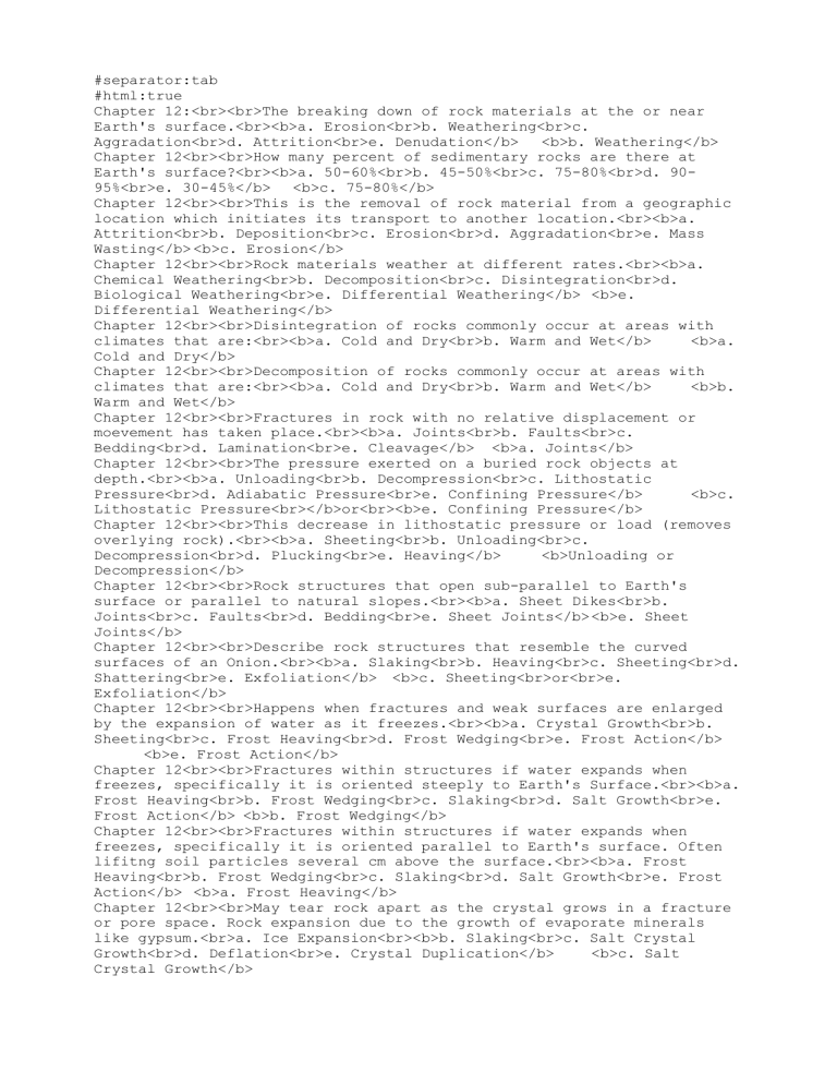 Weathering & Erosion Quiz: Geology Study Guide
