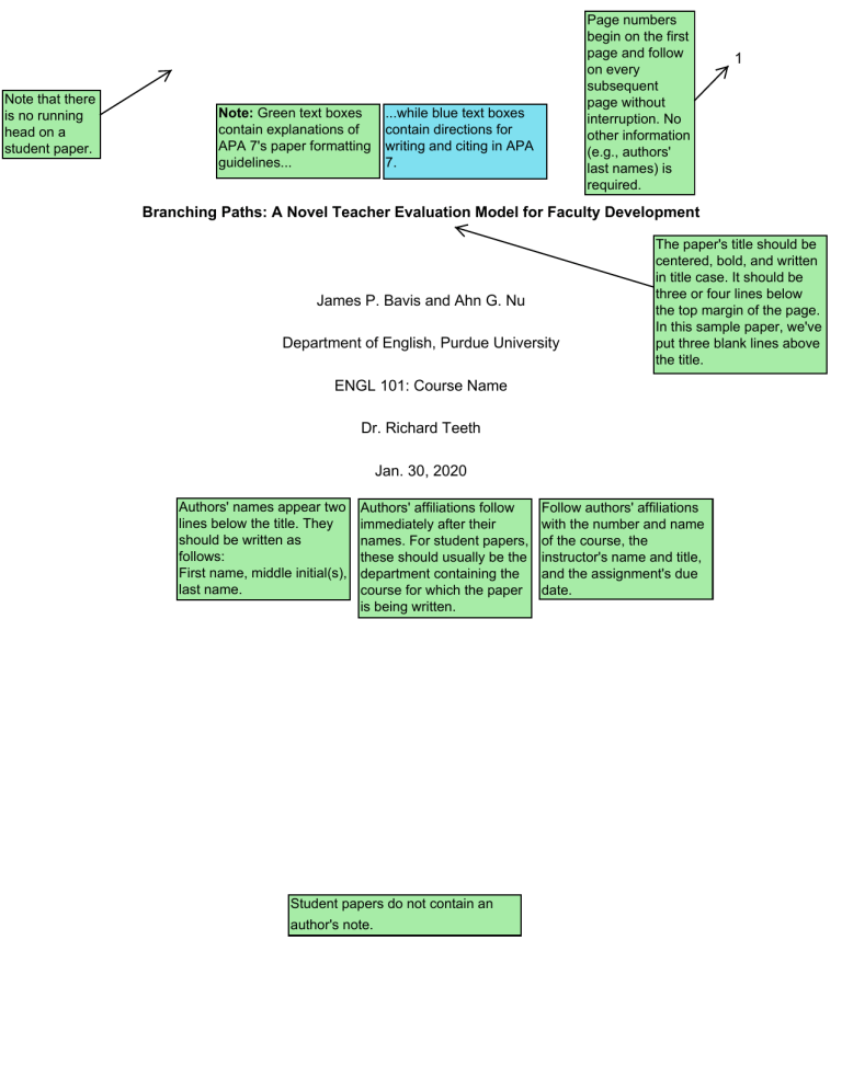 Teacher Evaluation Model: A Sample Academic Paper